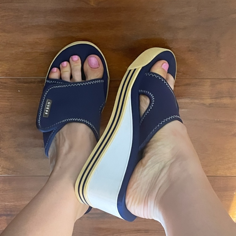 Guess Vintage Platform Slides Mules Super Rare 90s - Gem
